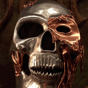 Genuine Aluminum Zombie Skull Mask With Copper Accents - Etsy