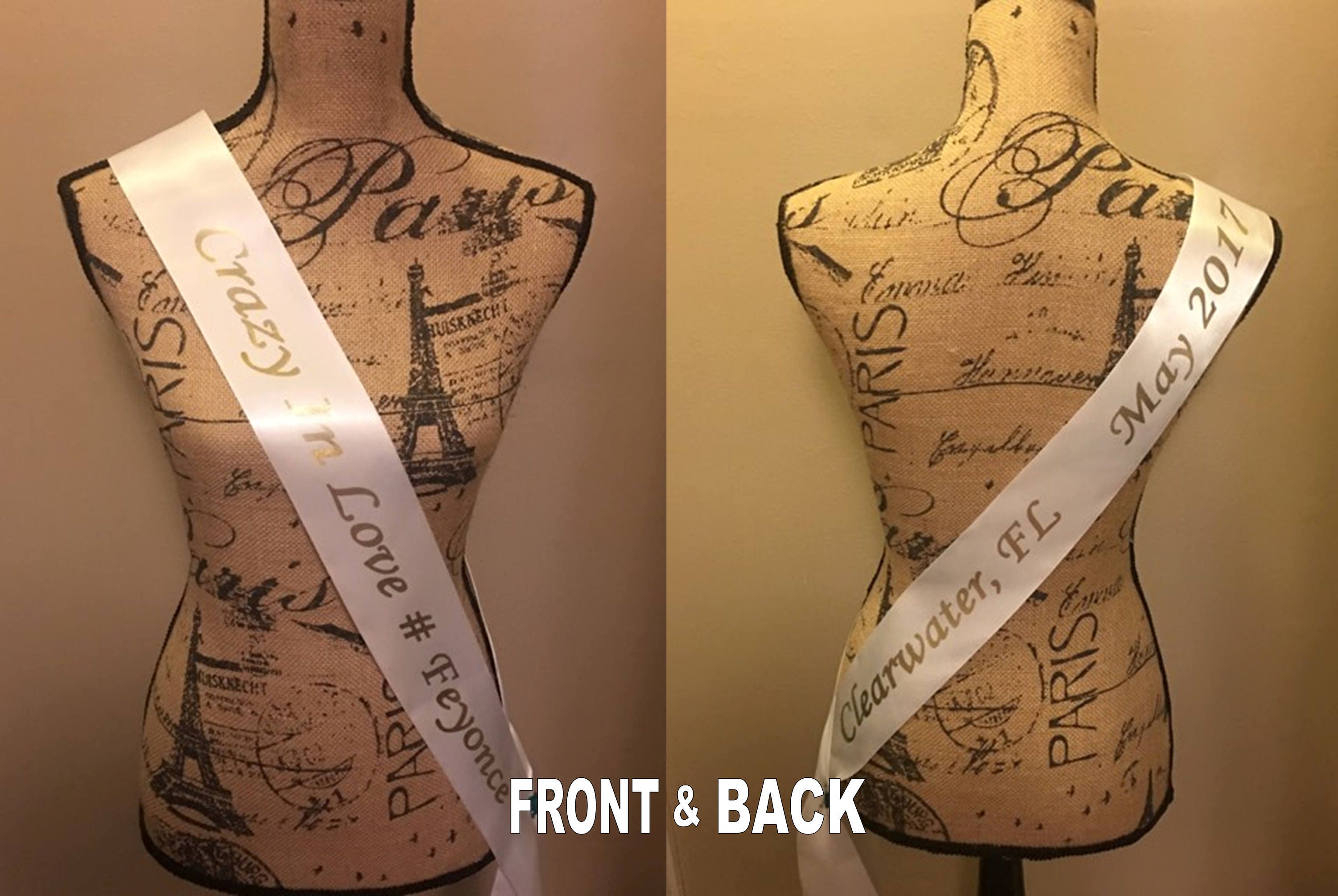 Sash Custom Made Any Title Any Clipart 72 Front and Back | Etsy