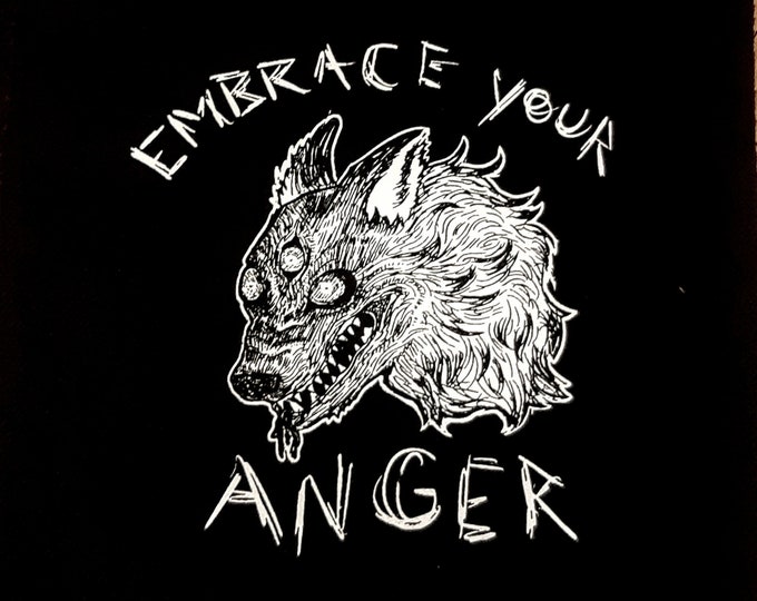 Wolf Patch Embrace Your Anger Feral Wolf Original Design Printed on ...