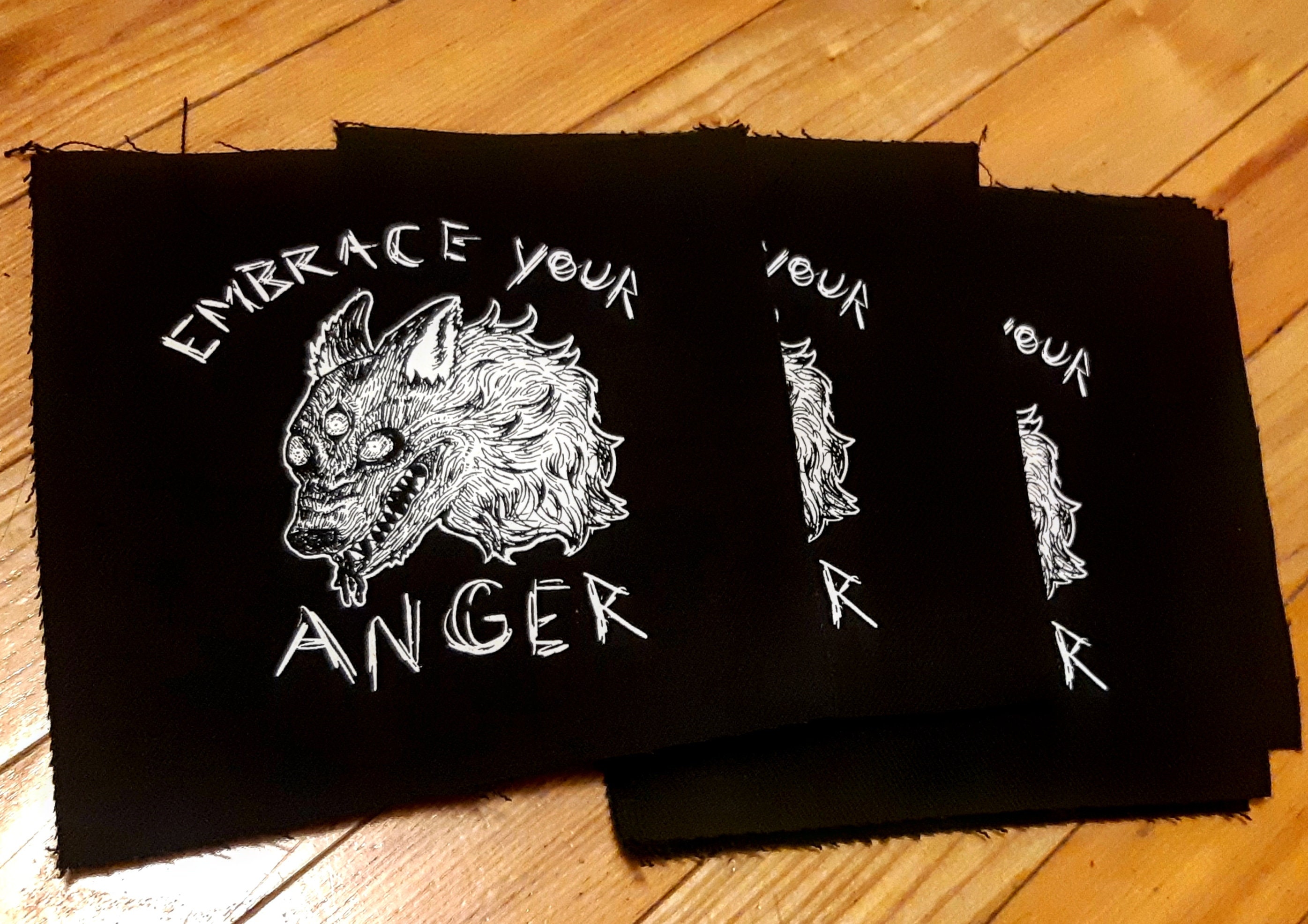 Wolf Patch Embrace Your Anger Feral Wolf Original Design - Etsy