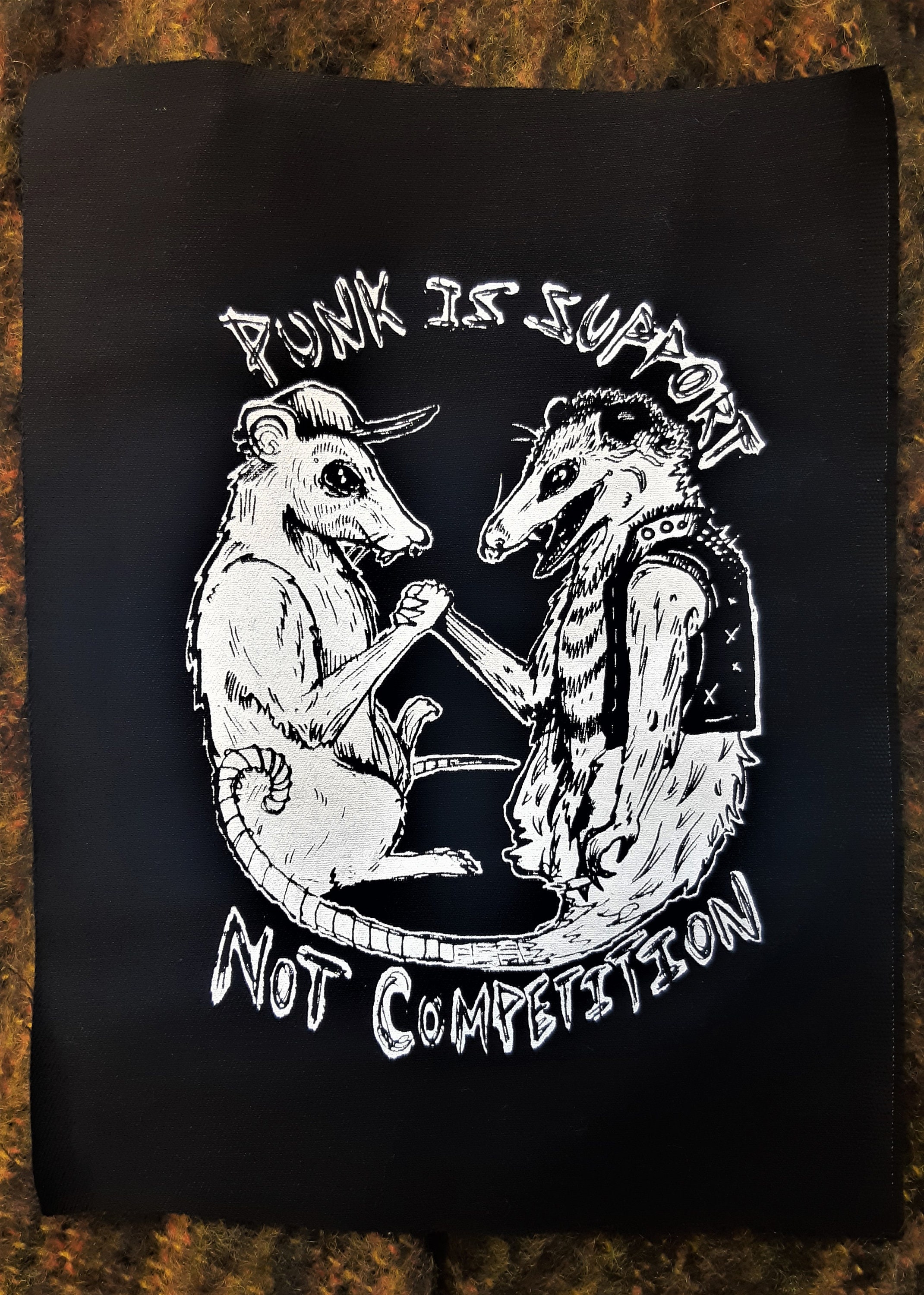 Punk is Support Not Competition Patch Rat and Opossum Punk - Etsy