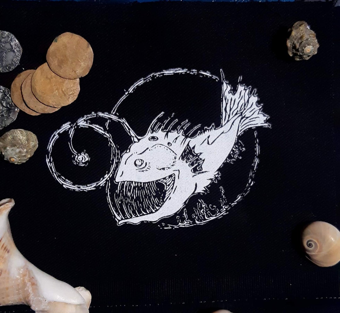 Angler Fish Patch - Lantern Fish Original Design Printed on Canvas - Etsy