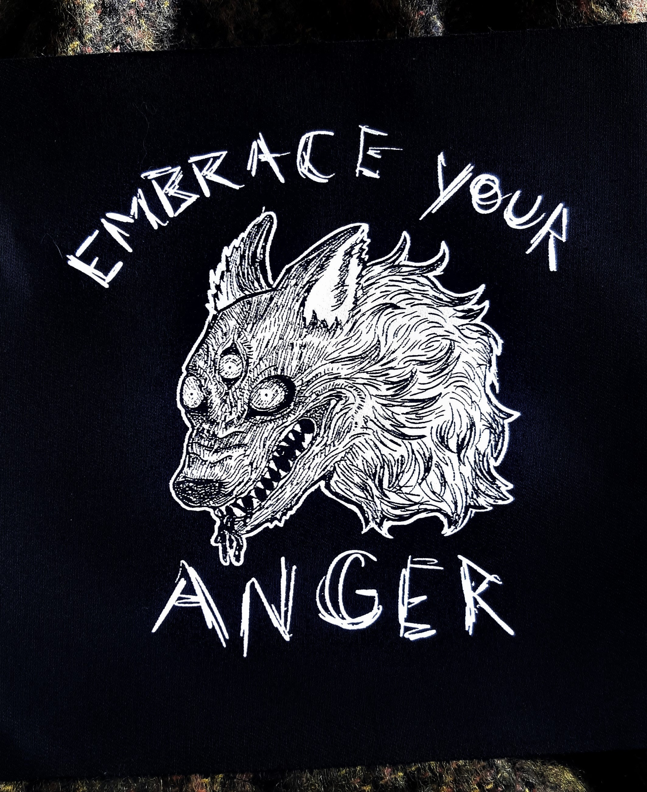 Angry Wolf Backpatch Embrace Your Anger Punk Patch - Etsy