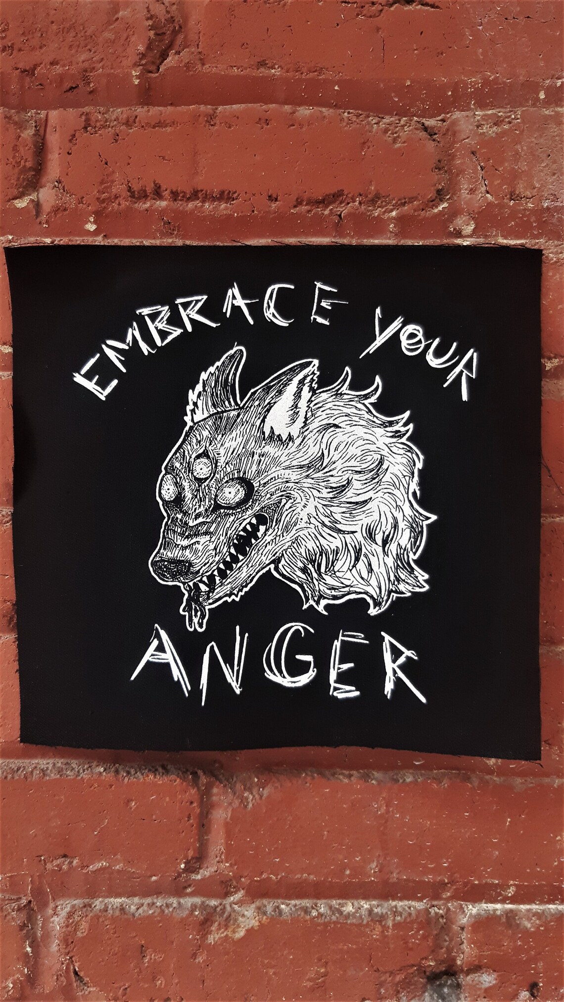 Wolf Patch Embrace Your Anger Feral Wolf Original Design - Etsy