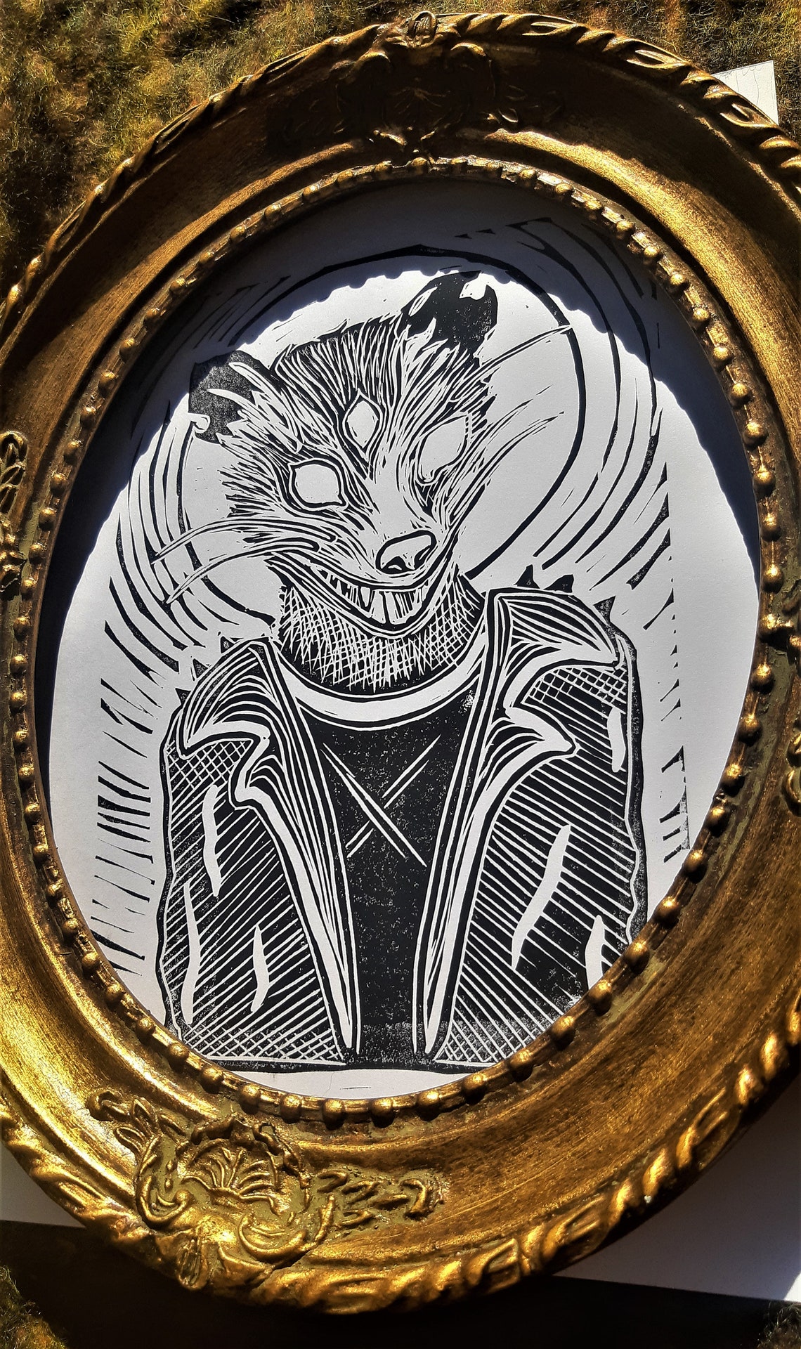 Punk Rock Opossum Print Hand Printed on Paper Original Art - Etsy