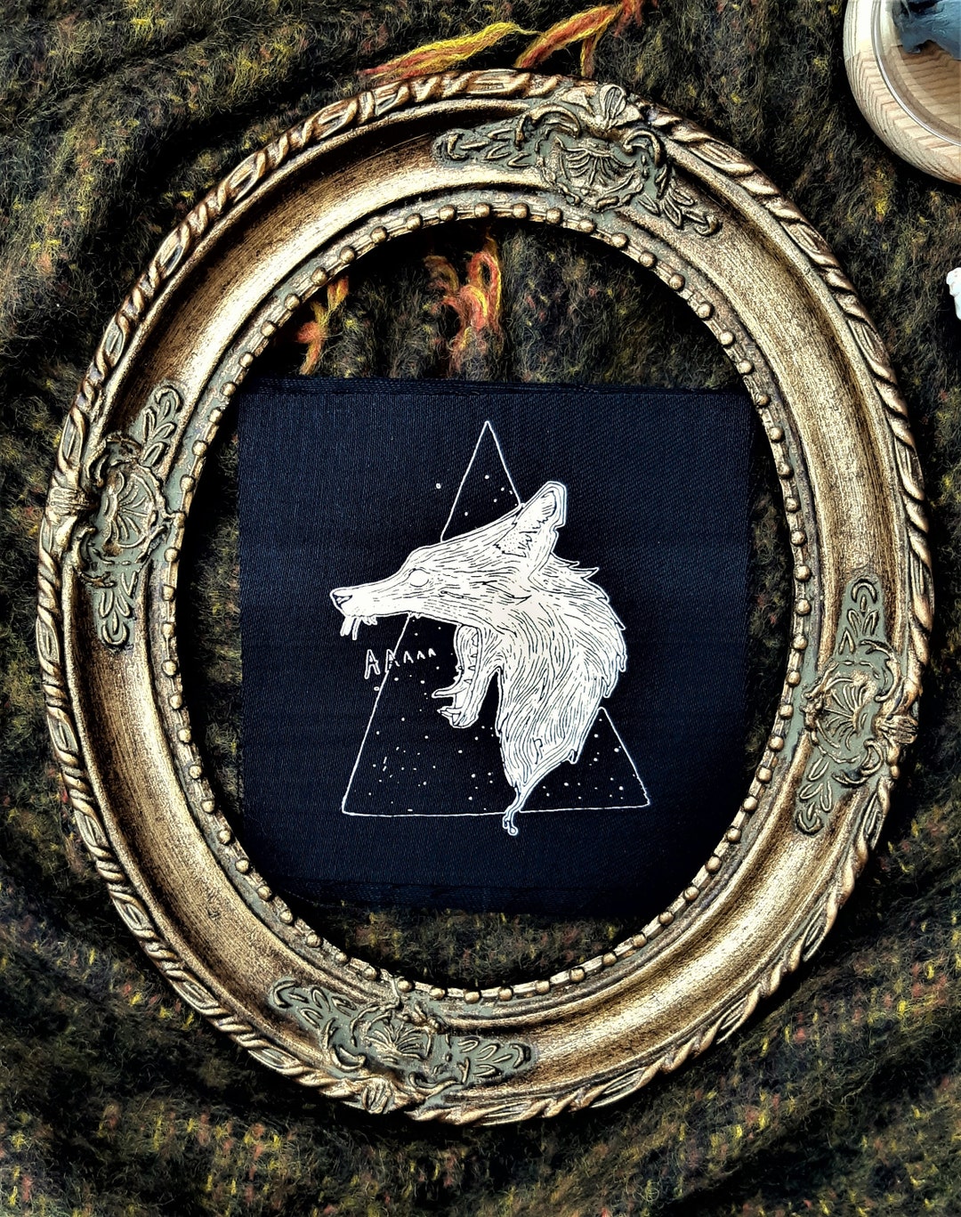 Screaming Fox Patch - Original Witchy Design Printed on Canvas - Etsy