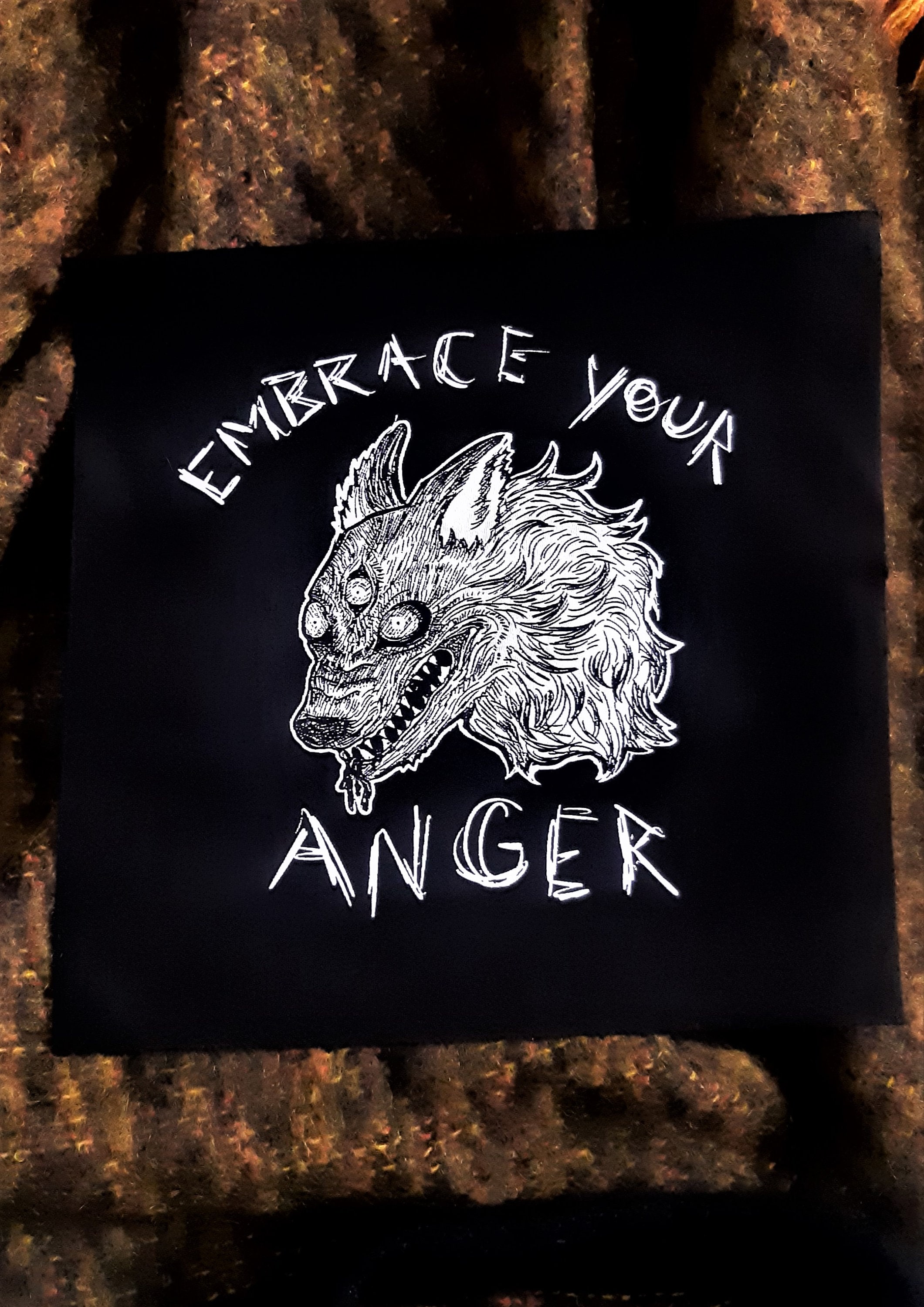 Angry Wolf Backpatch Embrace Your Anger Punk Patch - Etsy