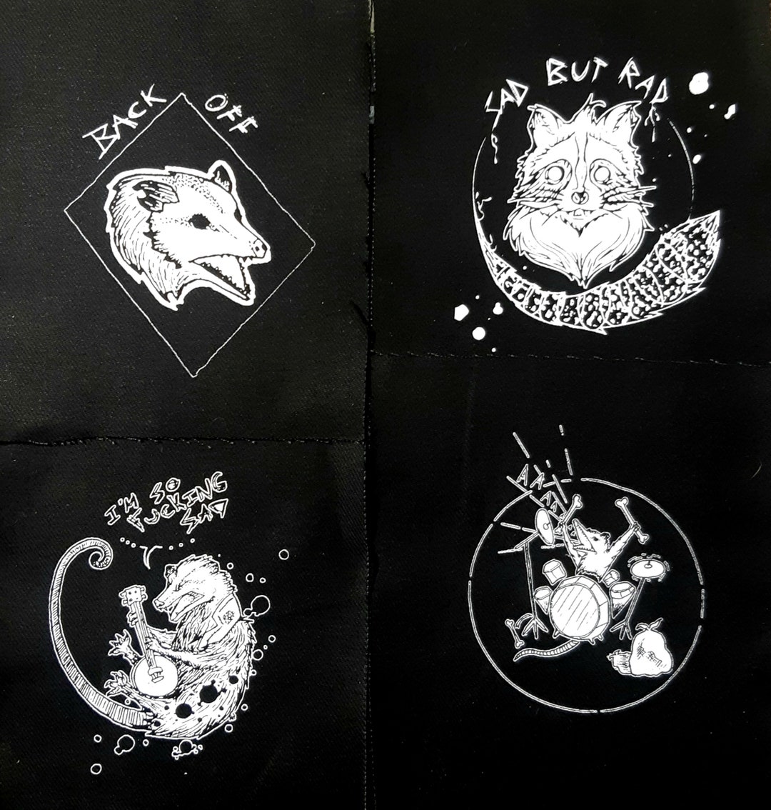 Pack of 4 Patches Trash Animals Patches Original Art - Etsy