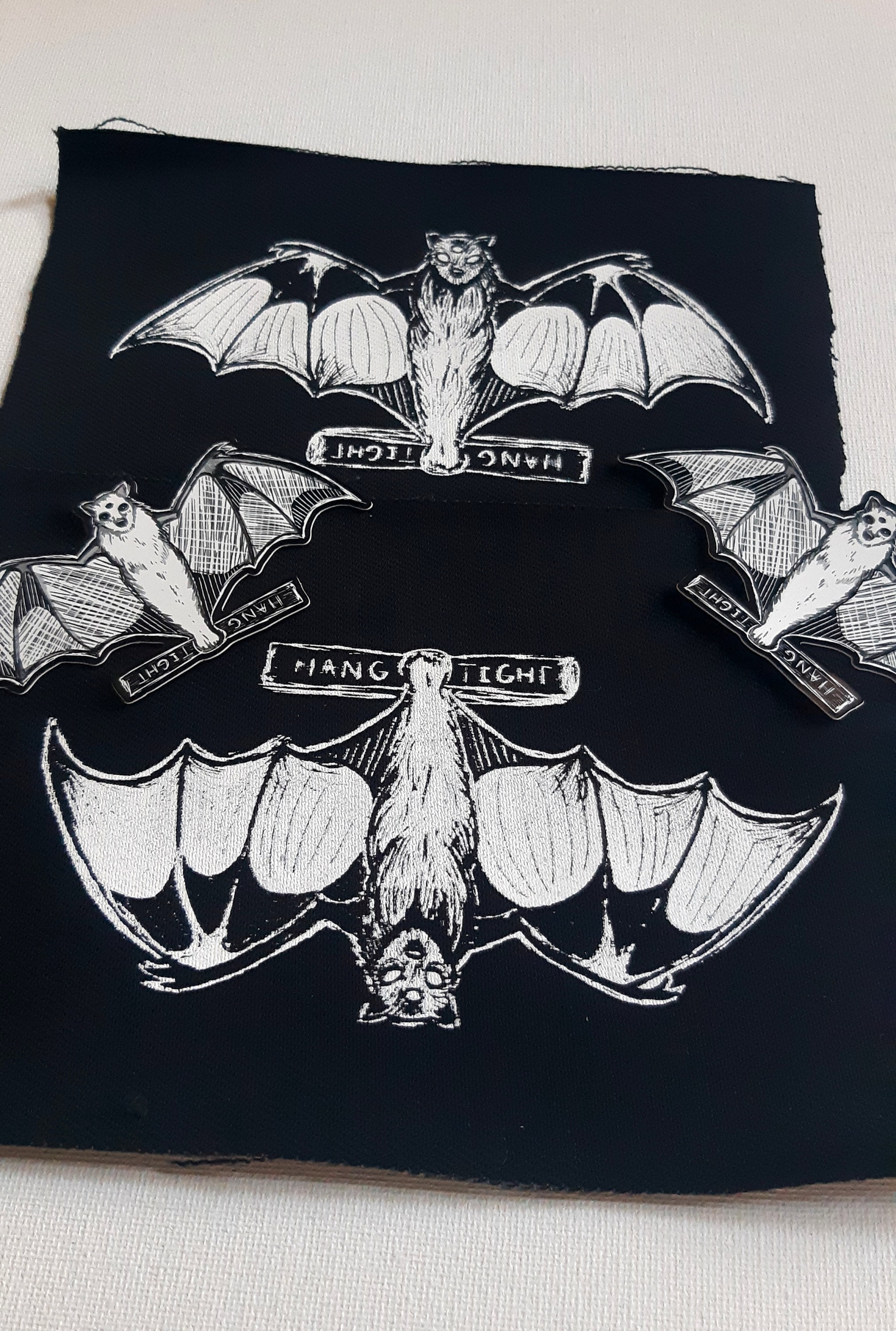 Hang Tight Bat Patch Flying Fox on Branch Original Design - Etsy Canada