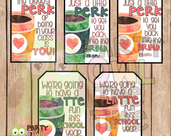 10 Back to School Coffee Teacher Gift Tags Back to School - Etsy