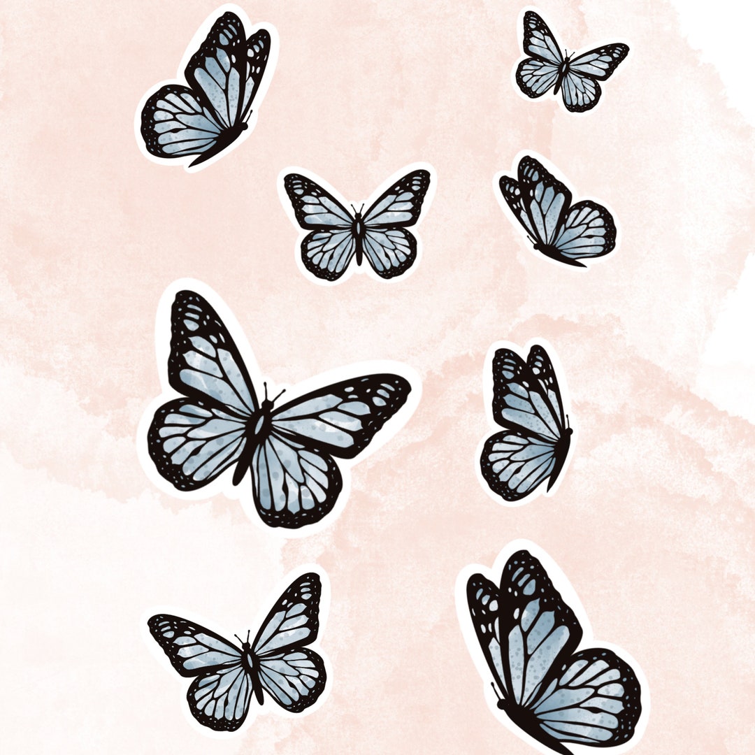 Blue Butterfly Stickers | Individual & Sticker Pack | Vinyl Sticker ...