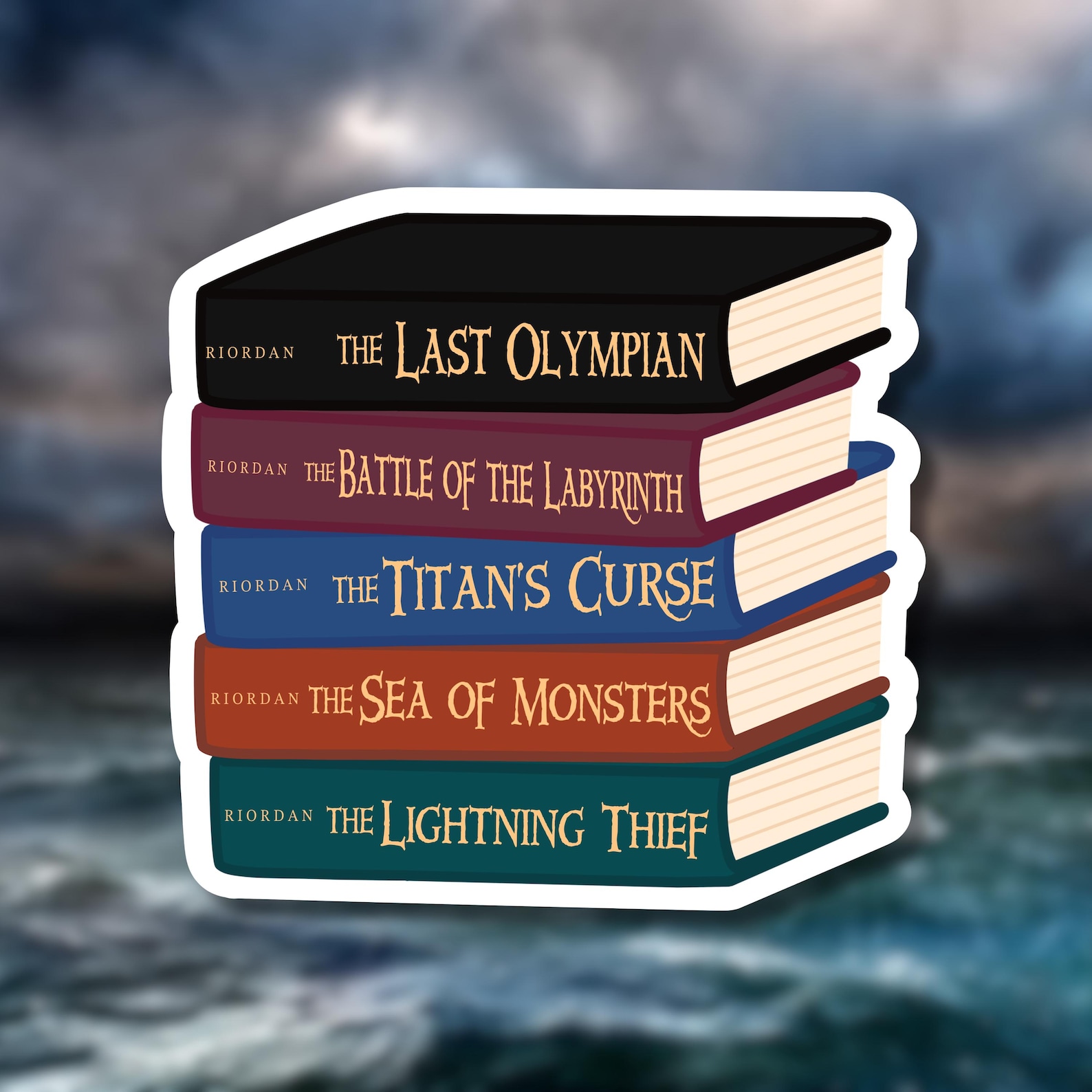Percy Jackson Book Stack Sticker | Percy Jackson Sticker | Book Series ...