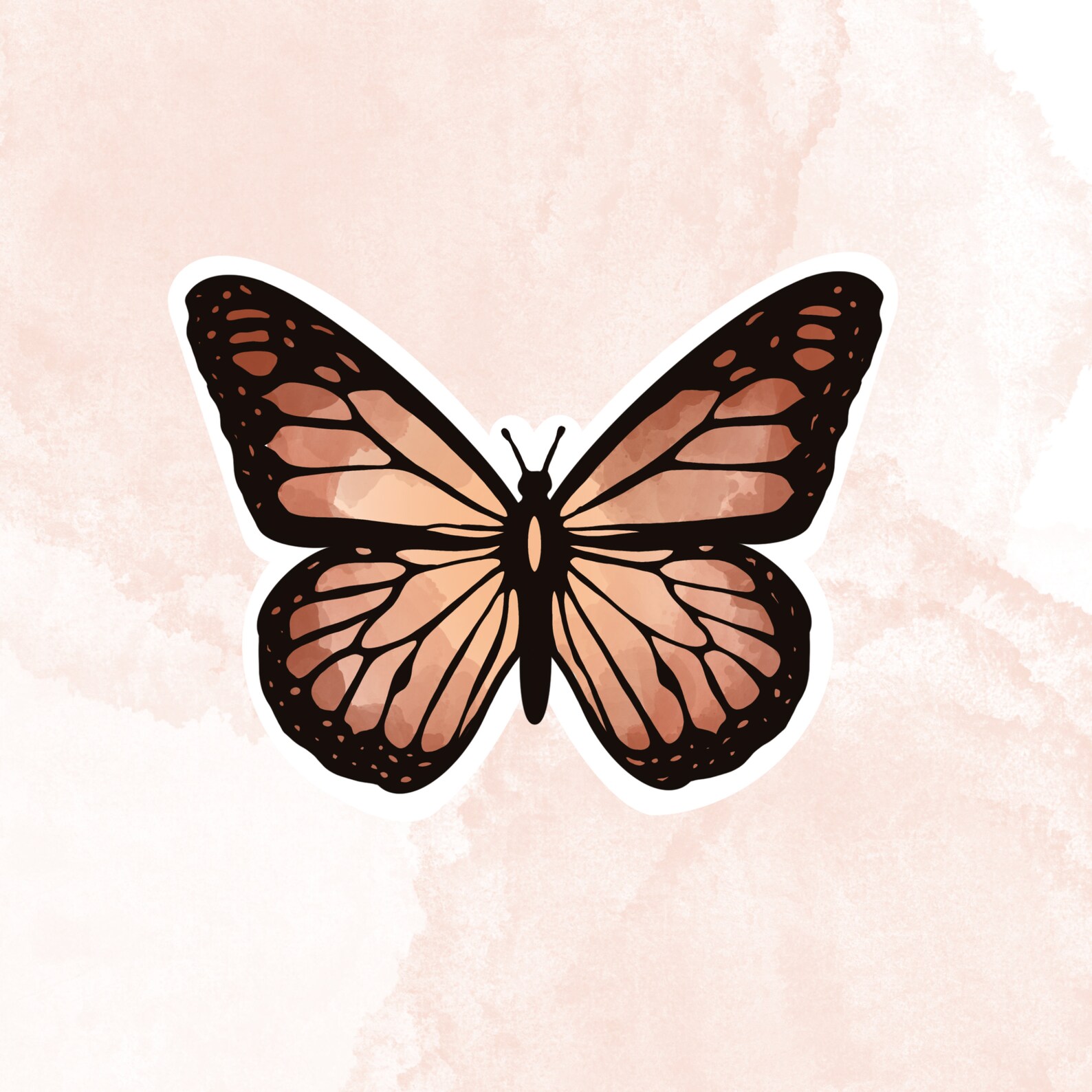 Orange Butterfly Stickers | Individual & Sticker Pack | Vinyl Sticker ...