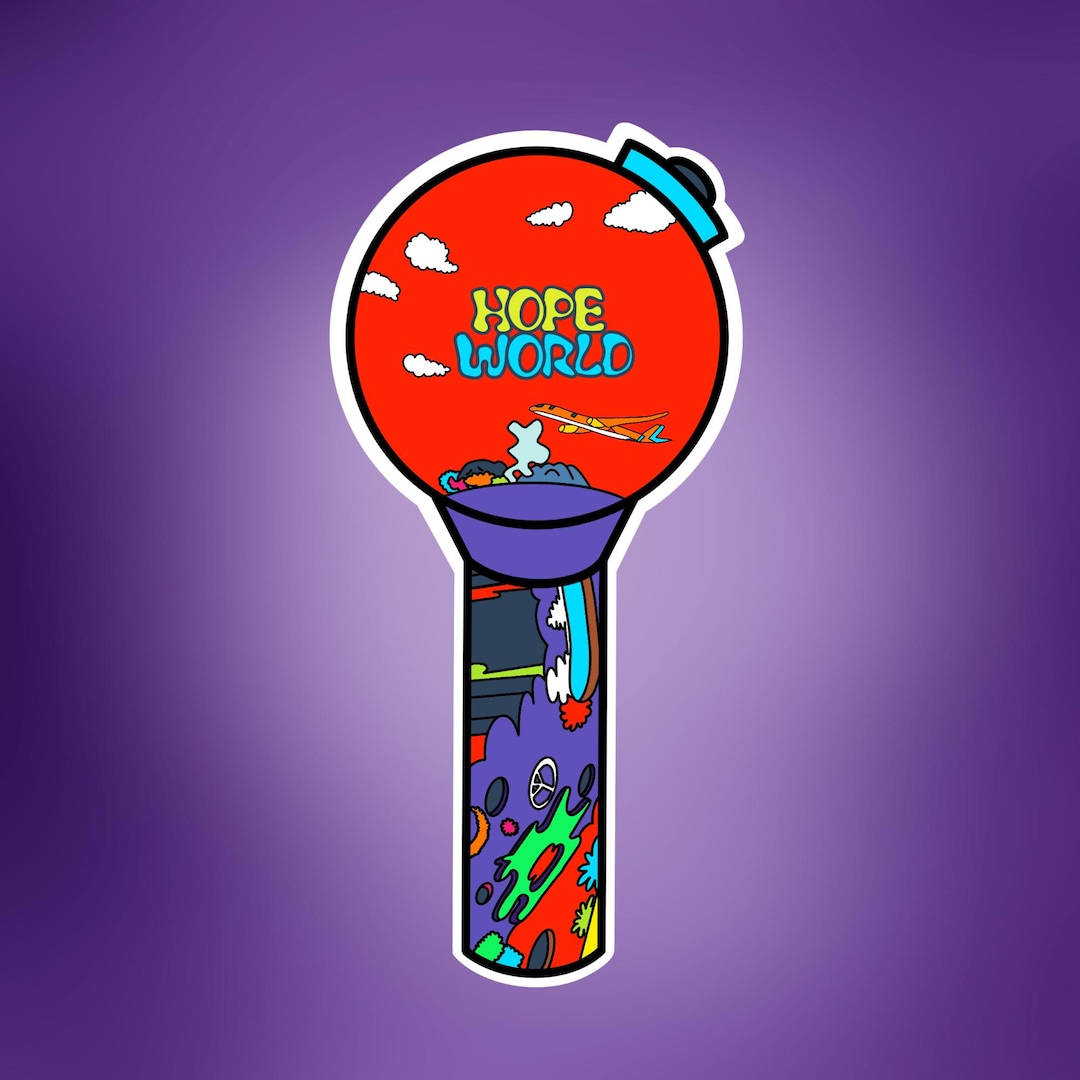 Hope World JHOPE Light Stick Army Bomb Sticker | Vinyl Sticker ...