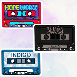 BTS Cassette Tape Stickers - Solo Albums | Vinyl Sticker | Waterproof ...