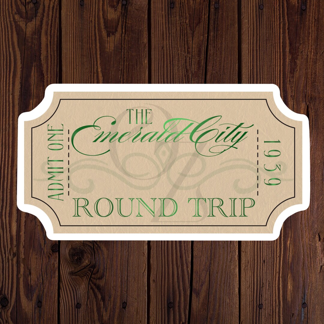 The Emerald City Train Ticket Sticker | Wicked Sticker | Waterproof ...