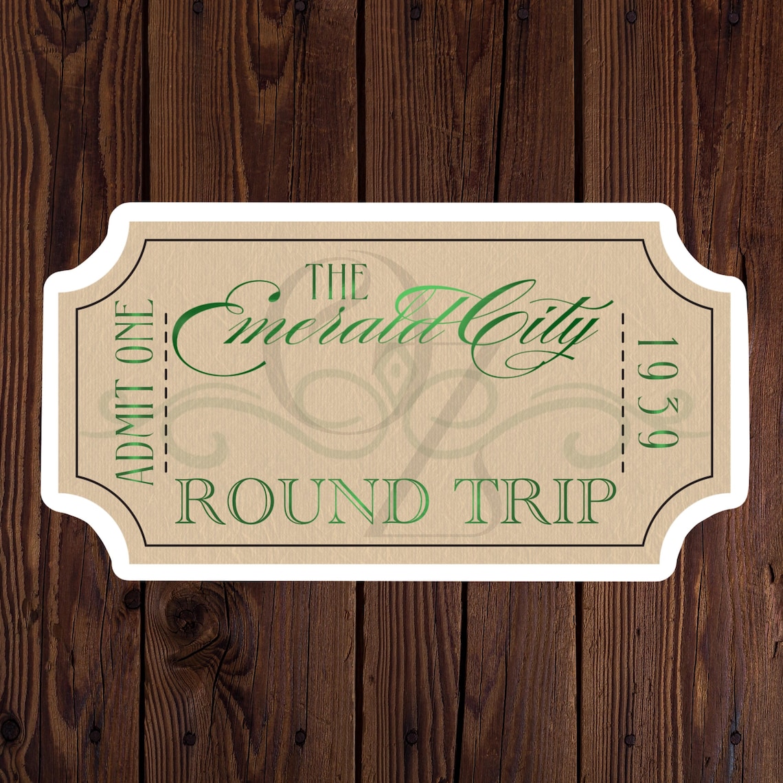 The Emerald City Train Ticket Sticker Wicked Sticker Waterproof Sticker ...