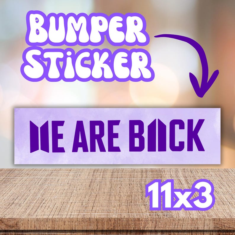 BTS “we Are Back” Bumper Sticker – K-pop Car Decal for ARMY, Waterproof ...