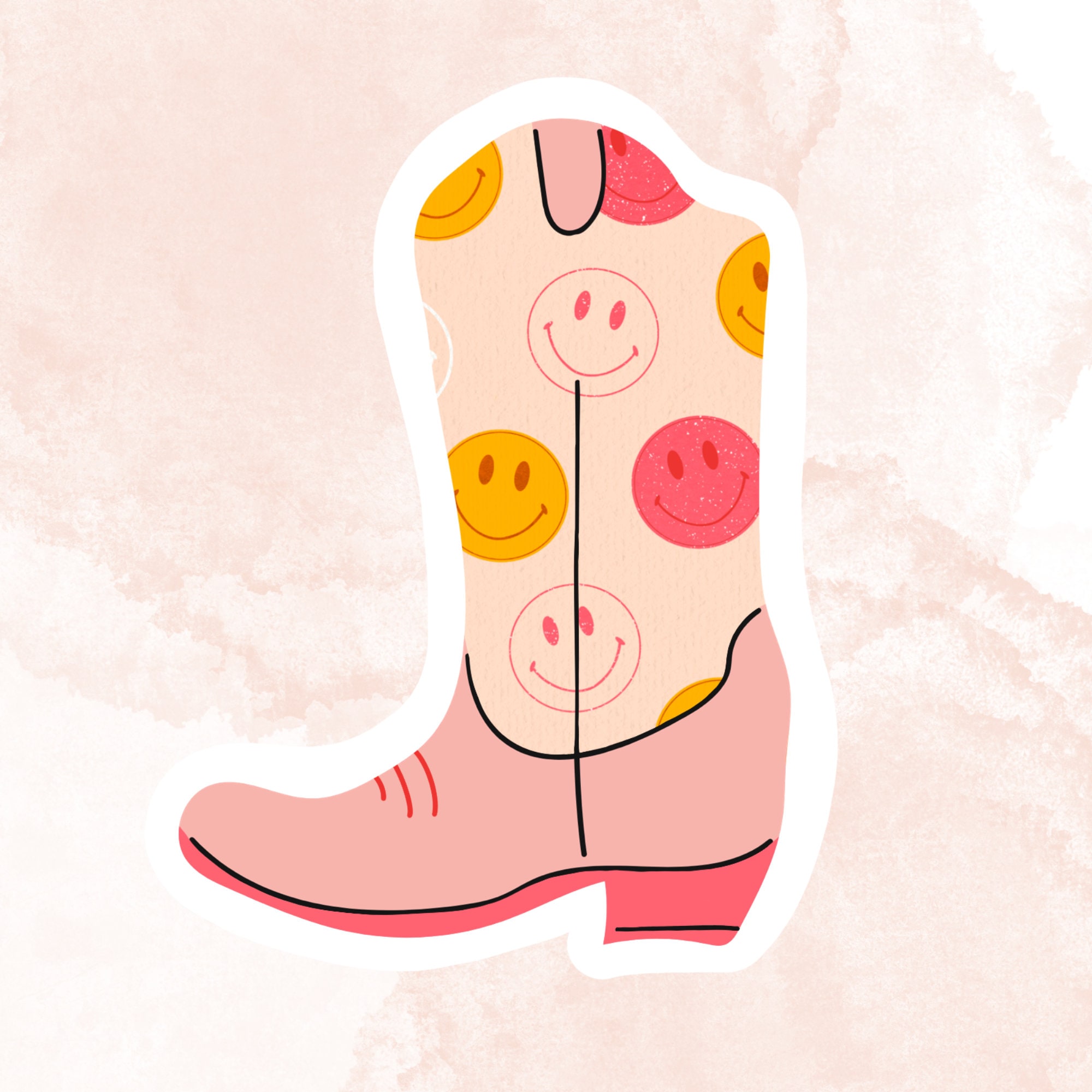Groovy Cowgirl Boots Stickers | Vinyl Sticker | Waterproof | Groovy - Etsy