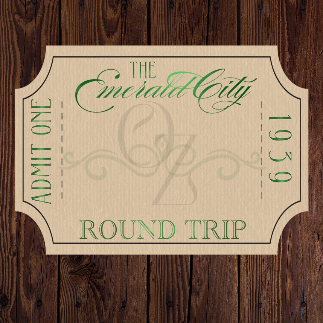 The Emerald City Train Ticket Graphic | Wicked Invitation | Glinda and ...