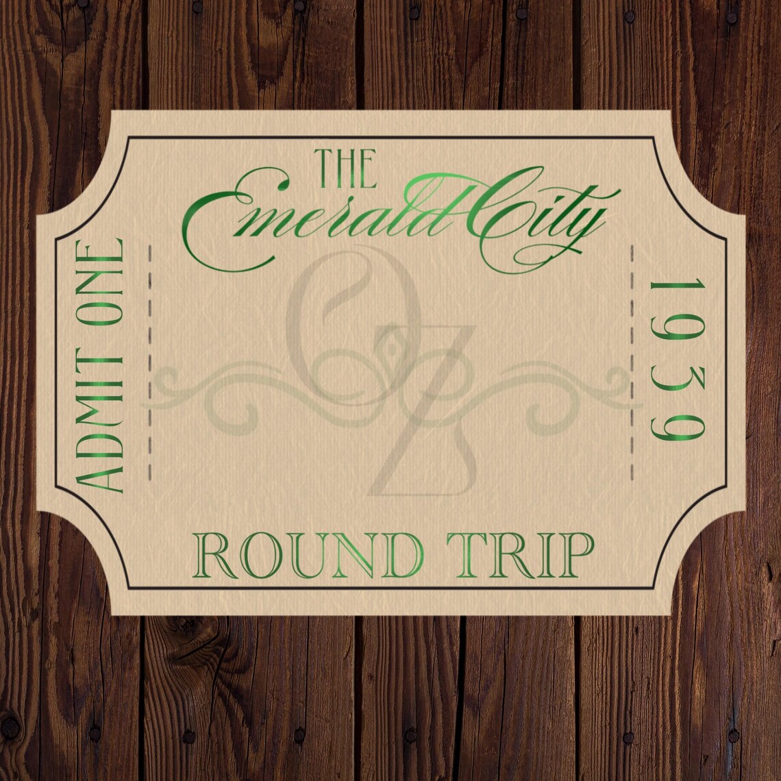 The Emerald City Train Ticket Graphic | Wicked Invitation | Glinda and ...