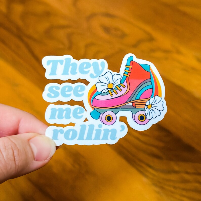 They See Me Rollin' Sticker | Vinyl Sticker | Waterproof | Groovy Retro ...