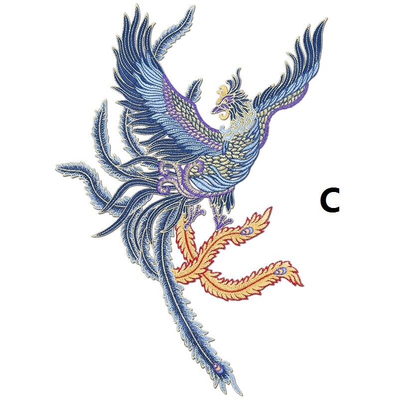 1 Pcs Phoenix Pattern Lace Appliquesembroidered - Etsy