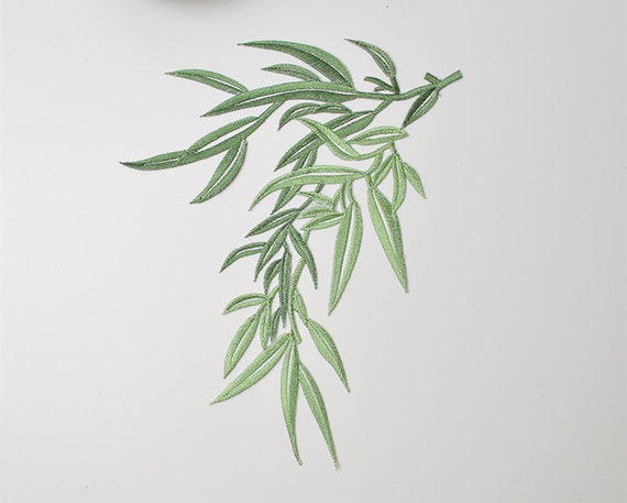 1 Pcs Embroidered Bamboo Leaf Appliquesembroidered Leaf - Etsy