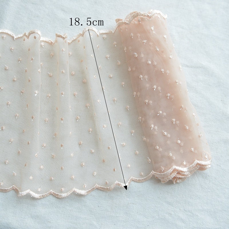 Width 7.28 Inches Wedding Lace Trim Elastic Dot Lace - Etsy
