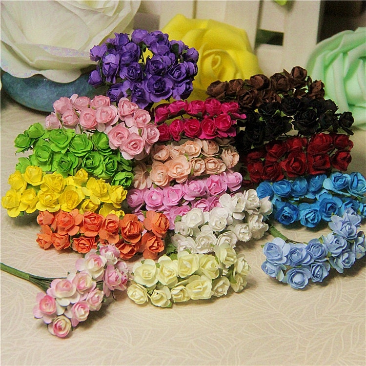 108 Pcs Mini Paper Flowers for DIY Hair Band,flowers for Wedding Candy ...