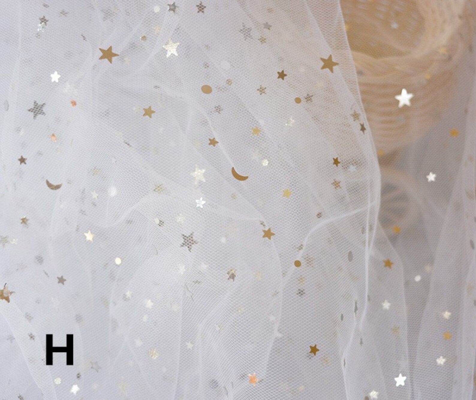 1 Meter Width 62.99'' Soft Tulle Moon Star Fabric 12 - Etsy