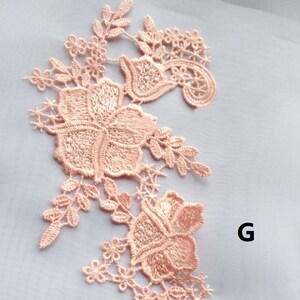 1 Pair Multi-color Alencon Lace Appliques,embroidered Flowers,patches ...
