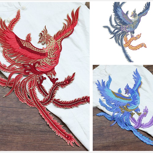 1 Pcs Phoenix Pattern Lace Appliquesembroidered - Etsy