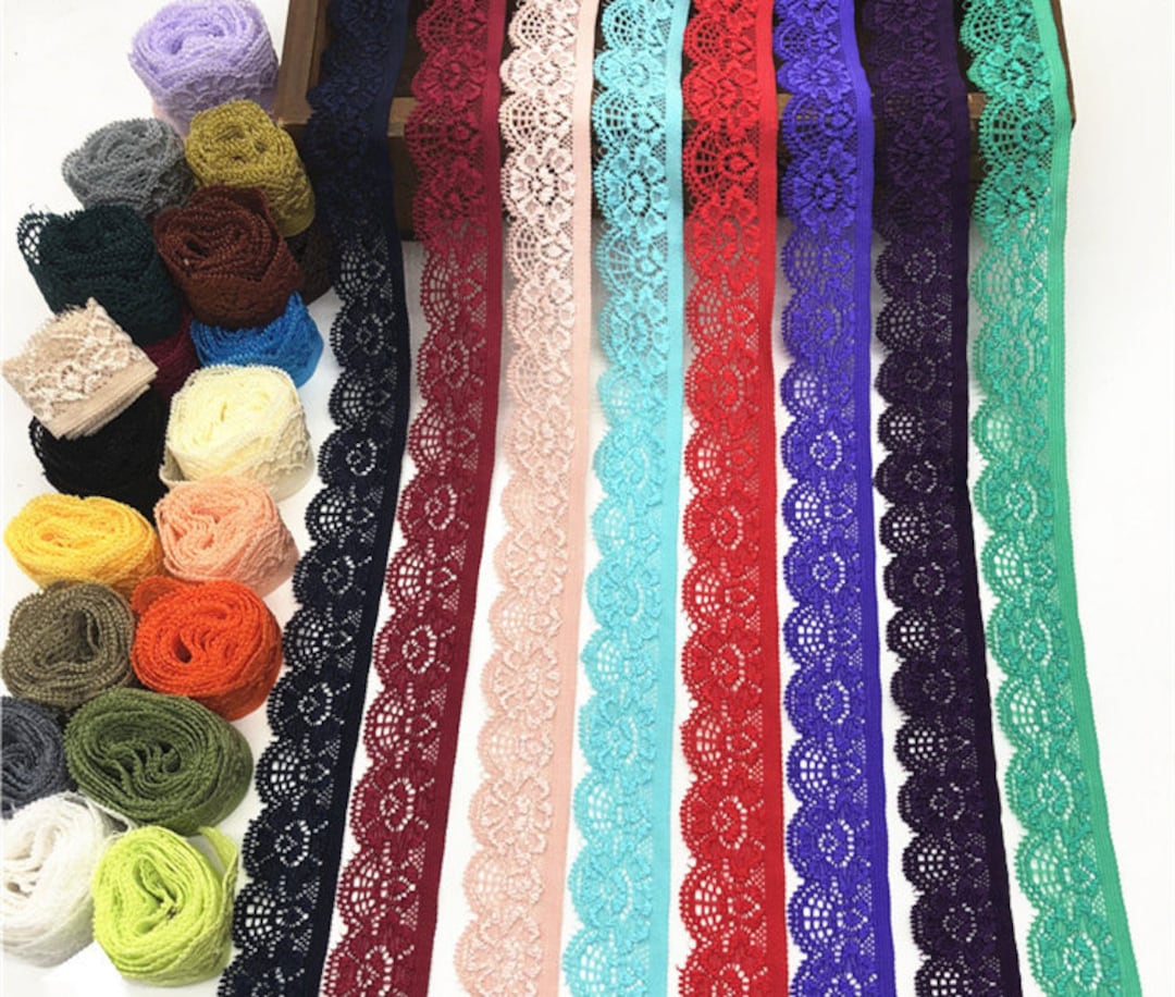5 -20 Yards Elastic Lace 1" Stretch Lace,elastic Lace Trim Elastic ...