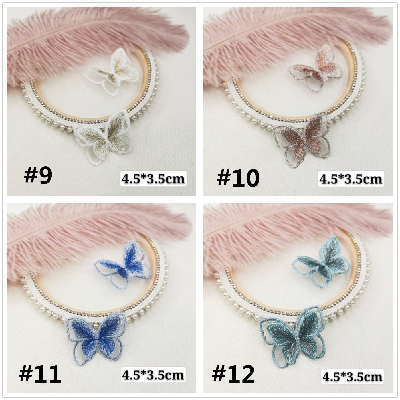 2 Pieces 3D Double layer Embroidery butterflyEmbroidery | Etsy