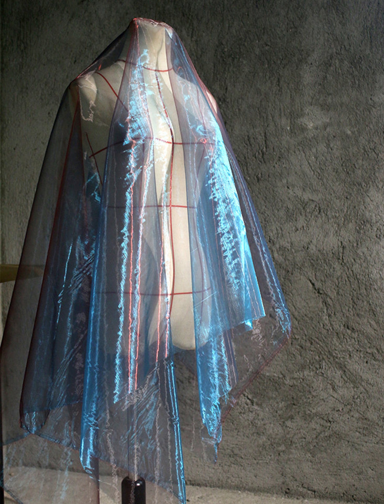 0.5 Meter Length , Width 59.05 Inches Laser Organza Translucent Lace ...