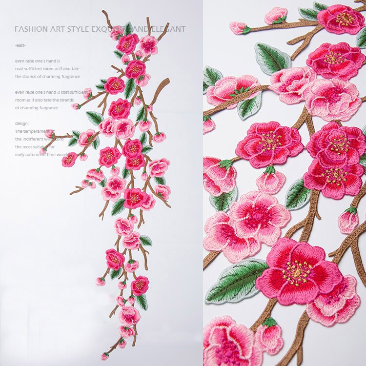 Embroidered Appliquesembroidered Plum Blossoms Flowerssew-on - Etsy
