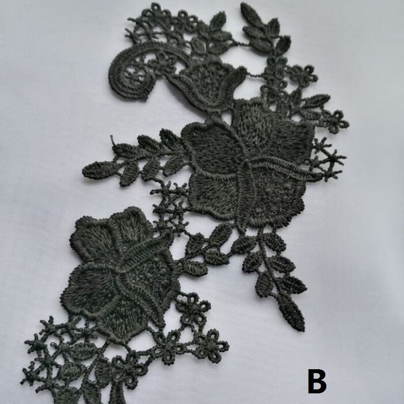 1 Pair Multi-color Alencon Lace Appliques,embroidered Flowers,patches ...