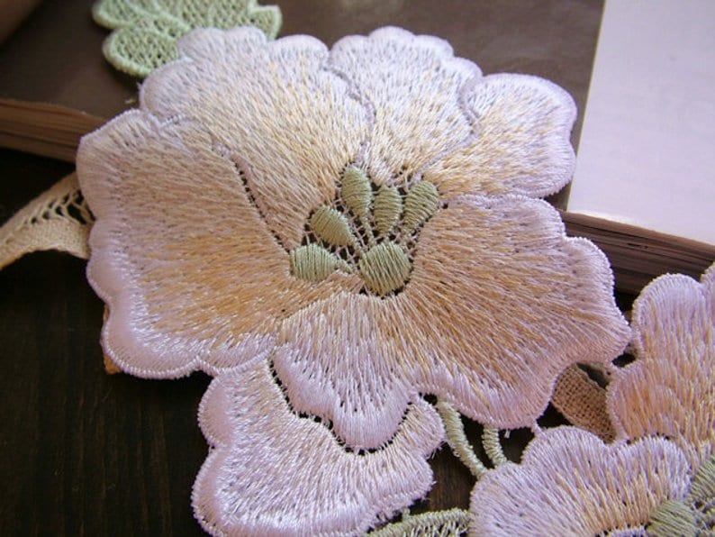 1 Pair Embroidery Flowers Appliques,patches for Wedding Supplies,for ...