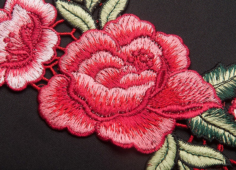 Embroidered AppliquesEmbroidered FlowersSew-on Patches For | Etsy