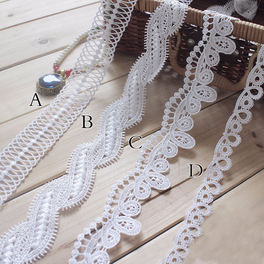 White Lace Trim,flowers Embroidered Lace,floral Lace Trim for Bridal ...