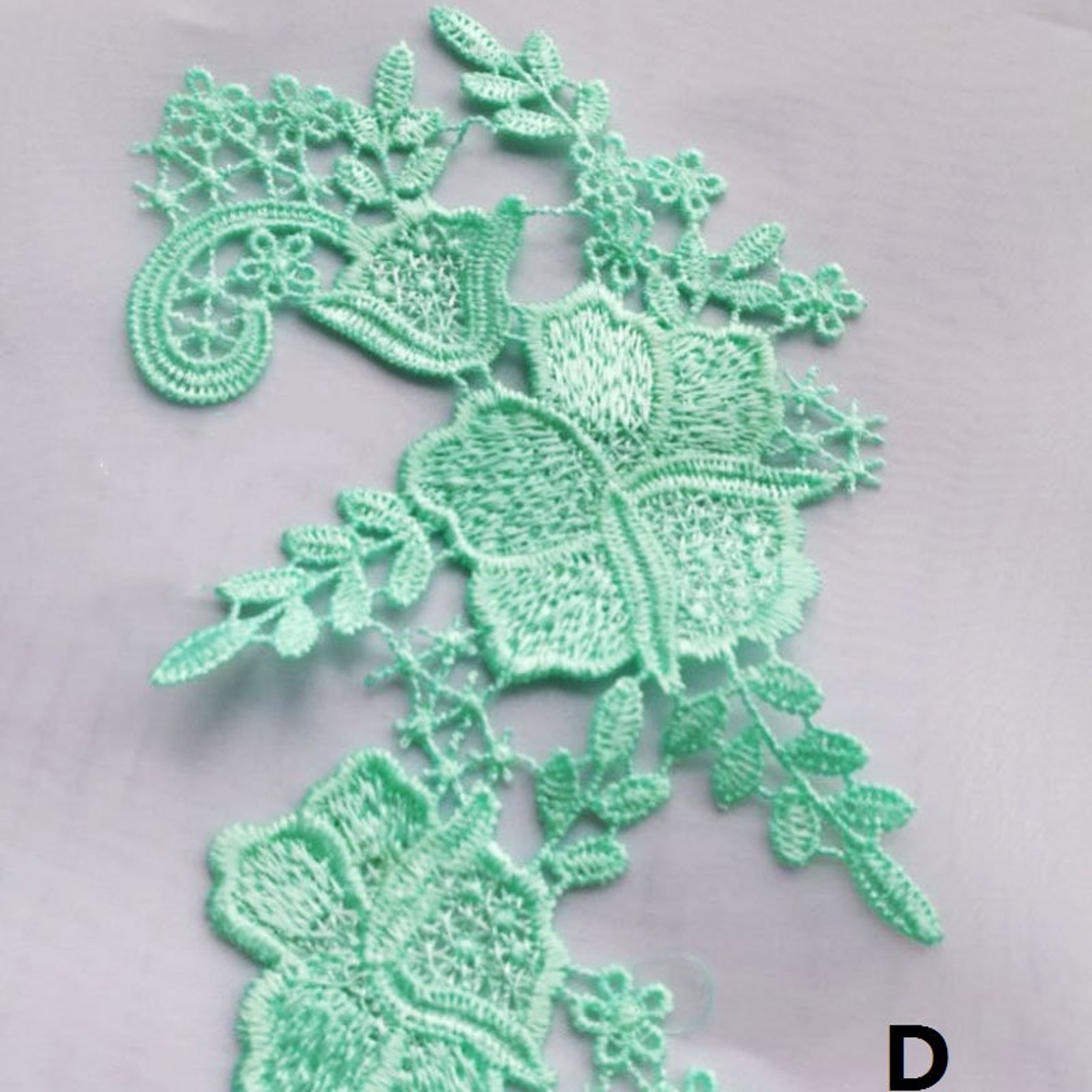 1 Pair Multi-color Alencon Lace Appliques,embroidered Flowers,patches ...