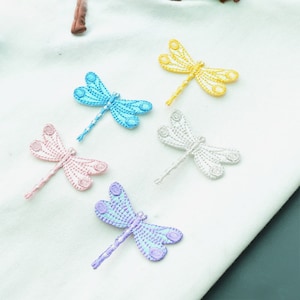 4 Piece Embroidered Appliques,embroidered Dragonfly Patches for Dress DIY Supplies,for Hair ...