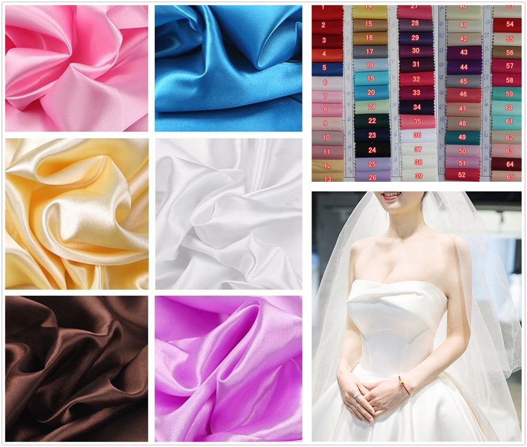 84 Colors Matte Satin Fabric,solid Color Satin Fabric,multi-color ...