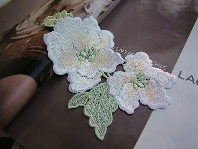 1 Pair Embroidery Flowers Appliques,patches for Wedding Supplies,for ...