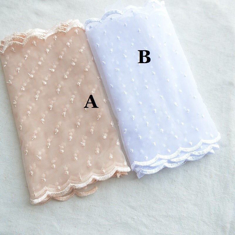 Width 7.28 Inches Wedding Lace Trim Elastic Dot Lace - Etsy