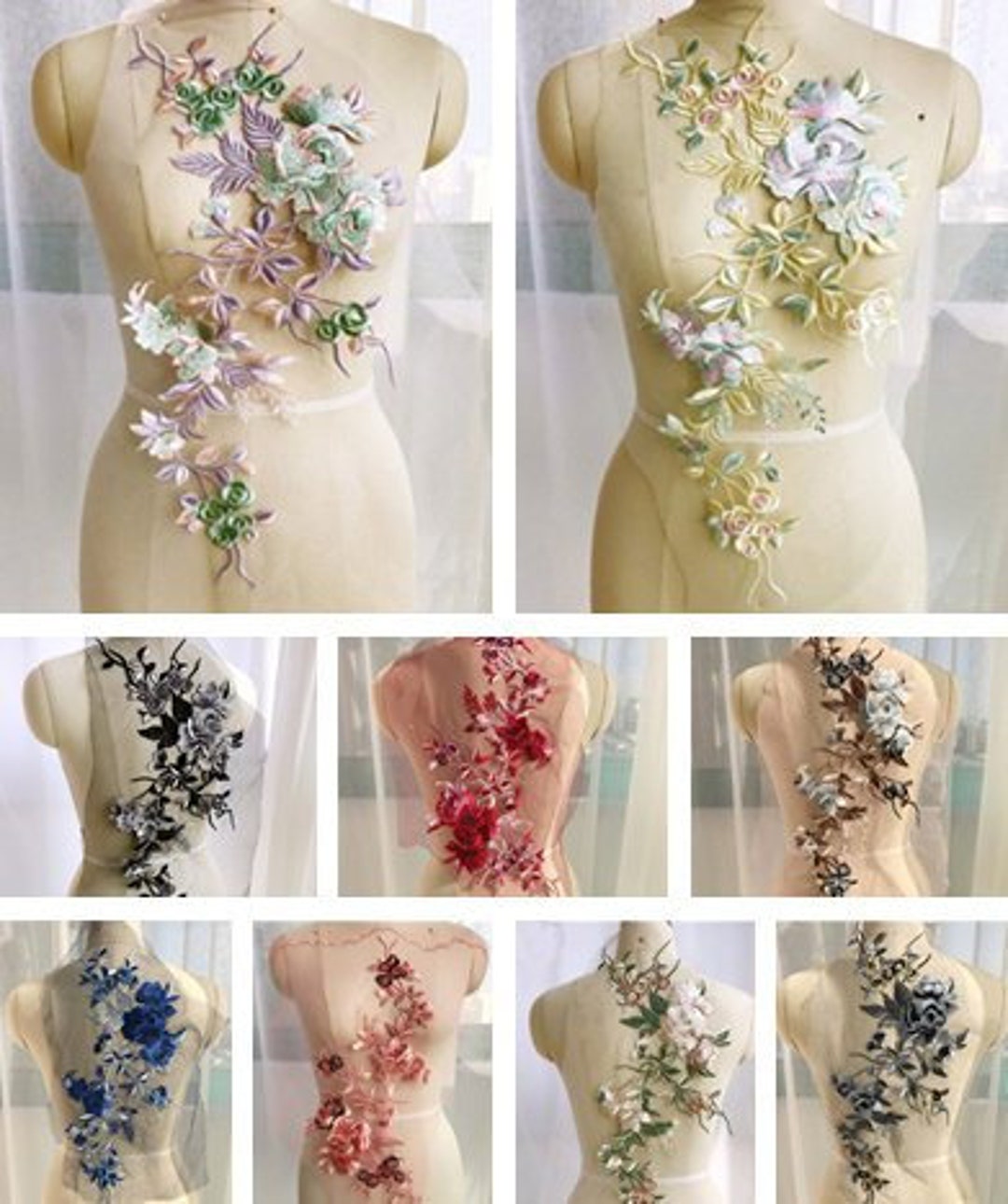 Floral Embroidered Appliques ,9 Colors Embroidered Flowers,sew-on ...