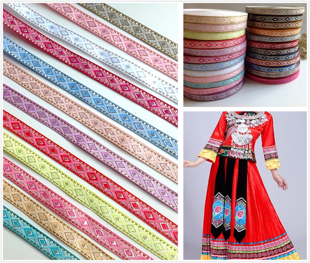 1.2cm Embroidered Lace,ribbon for DIY Dress,for Chinese Hanfu,cheongsam ...