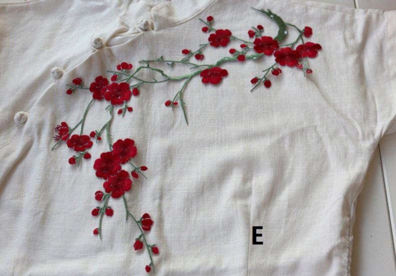 Fer-sur Plum Blossom brodé appliques adhésif brodé fleurs | Etsy