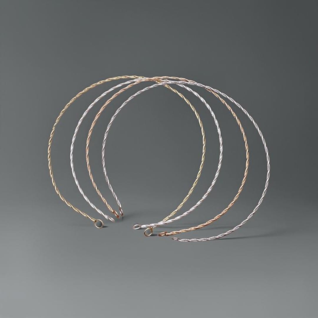 38cm Diameter Twisted Metal Headband Base for DIY Crown, 2mm Wire Hair ...